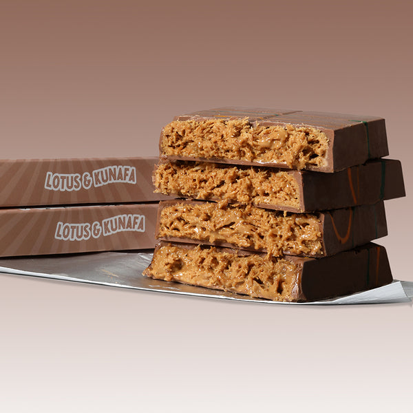 Lotus & Kunafa Milk Chocolate 200g - The Truffleers